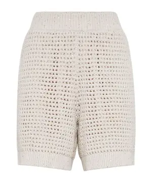 Brunello Cucinelli Perforated Cotton Shorts