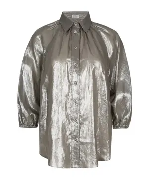 Brunello Cucinelli Metallic Buttoned Shirt