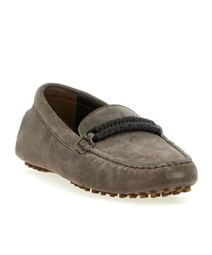 Brunello Cucinelli Monili Chain Detailed Slip-on Loafers