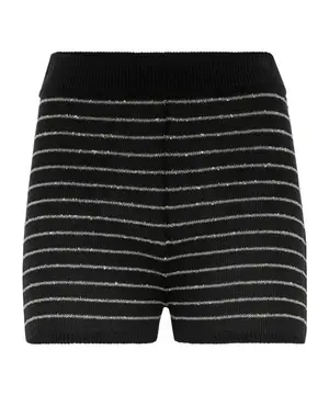 Brunello Cucinelli Knitted Striped Mini Shorts