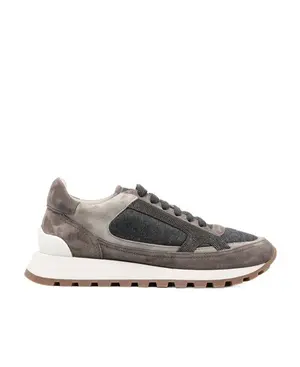 Brunello Cucinelli Monili Embellished Panelled Lace-up Sneakers