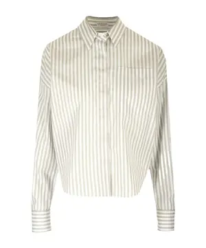 Brunello Cucinelli Striped Shirt With Chain Embellishment