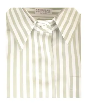 Brunello Cucinelli Striped Shirt With Chain Embellishment