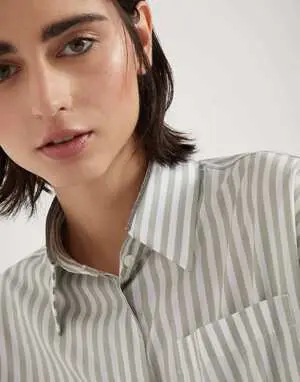 Brunello Cucinelli Striped Shirt With Chain Embellishment