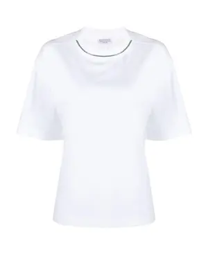 Brunello Cucinelli Crewneck T-shirt With Beaded Embellishment
