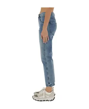 Brunello Cucinelli Logo Patch Straight Leg Jeans