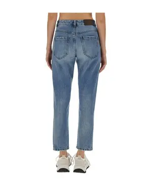 Brunello Cucinelli Logo Patch Straight Leg Jeans