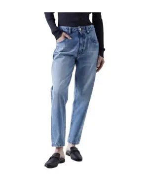 Brunello Cucinelli Straight Leg Jeans With Logo Detail - Blue