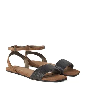 Brunello Cucinelli Embellished Open Toe Sandals
