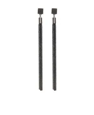 Brunello Cucinelli Beaded Post-back Fastened Dangle Earrings - Black