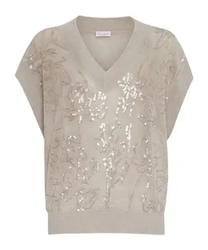 Brunello Cucinelli V-neck Sequined Vest