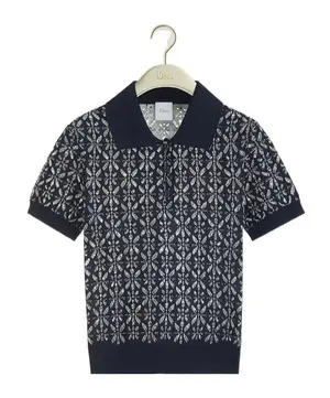 Dior Riviera Short-sleeved Sweater - Navy Blue