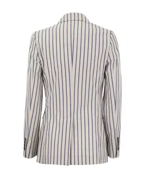 Brunello Cucinelli Double Breasted Striped Jacket