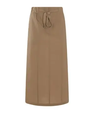 Brunello Cucinelli Drawstring Slit Detail Skirt