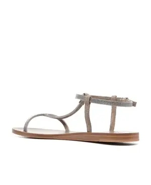 Brunello Cucinelli Embellished T-bar Sandals