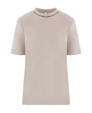 Brunello Cucinelli Monili Chain Embellished Cotton T-shirt