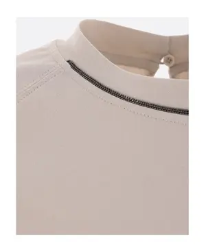 Brunello Cucinelli Monili Chain Embellished Cotton T-shirt