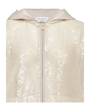 Brunello Cucinelli Sequined Hooded Sweater