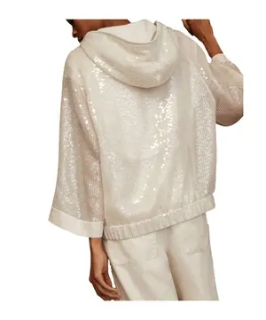 Brunello Cucinelli Sequined Hooded Sweater