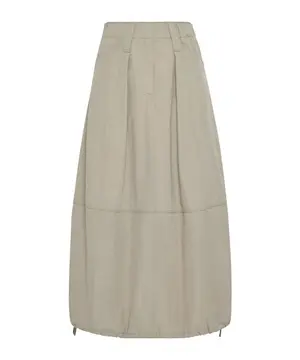 Brunello Cucinelli Drawstring Midi Skirt