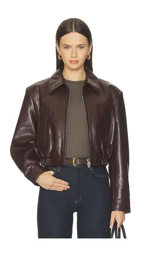 AGOLDE Nahla Cropped Jacket In Brown