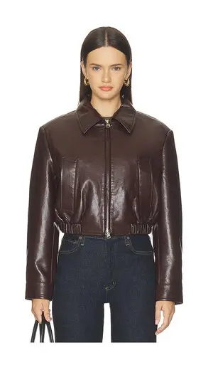 AGOLDE Nahla Cropped Jacket In Brown