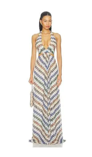 Missoni Long Dress In Multi Light Version In Multi