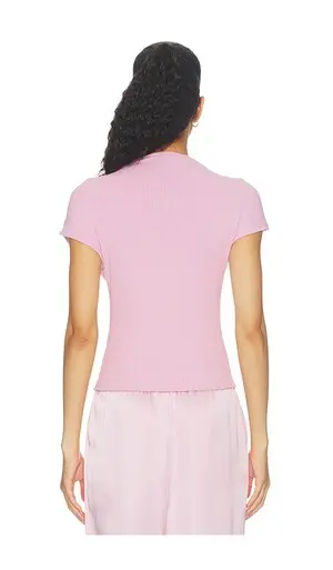 Sablyn Karlie Slit Neck Tee In Pink