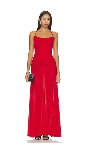 SIEDRES Nensi Ruched Mesh Maxi Dress