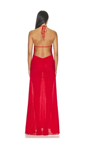 SIEDRES Nensi Ruched Mesh Maxi Dress