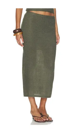BOBI Blair Maxi Skirt In Sage