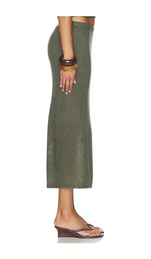 BOBI Blair Maxi Skirt In Sage
