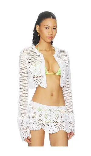 SKIMS Crochet Swim Cropped Cardigan