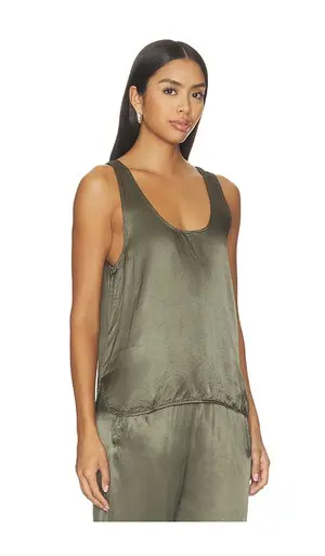 BOBI Date Night Shell Tank Top In Sage