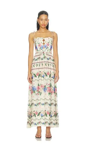 Agua Bendita Julia Ivy Dress In Cream - Multicolor
