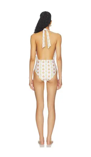 Verandah Plunge Neck Maillot One Piece Swimsuit