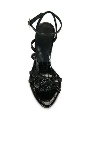 ROTATE BY BIRGER CHRISTENSEN Patent Croc Embossed Knotted Detail Stiletto Sandals