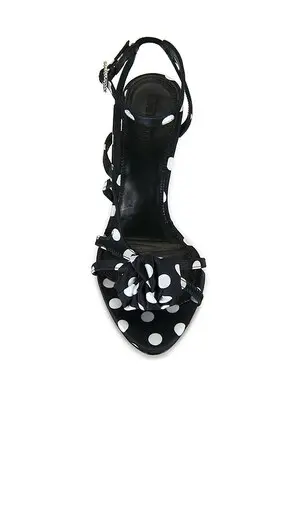 ROTATE BY BIRGER CHRISTENSEN Polka Satin High Heel Sandals With Knot Detailing