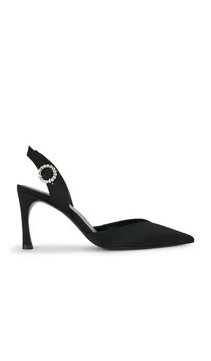ROTATE BY BIRGER CHRISTENSEN Slingback High Heel Satin Pump - Black