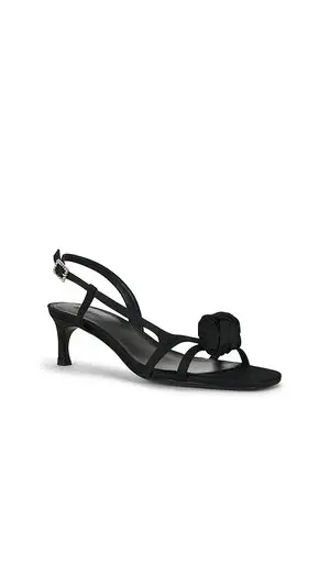 ROTATE BY BIRGER CHRISTENSEN Mid Heel Knot Satin Strappy Sandal