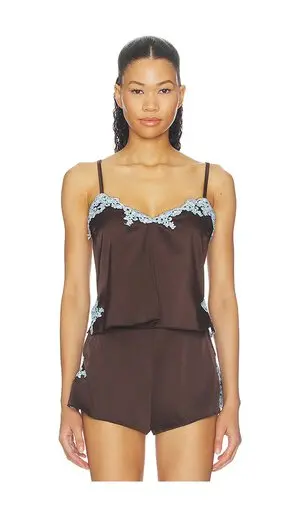 KAT THE LABEL Jean Camisole Top In Brown