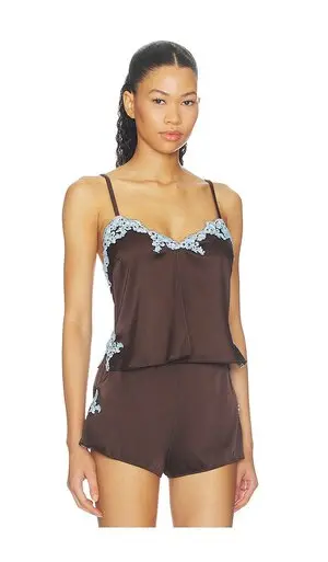 KAT THE LABEL Jean Camisole Top In Brown