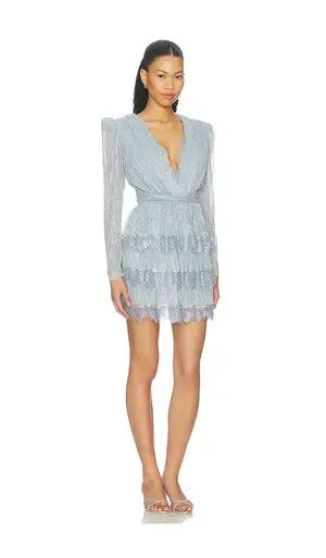 SABINA MUSAYEV Liv Dress In Metallic Silver