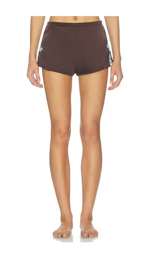 KAT THE LABEL Jean Short In Brown