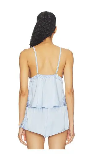 KAT THE LABEL Sofia Camisole Top In Baby Blue