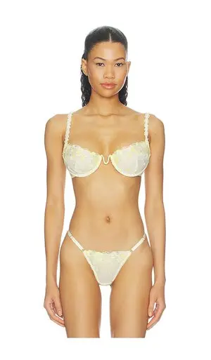 KAT THE LABEL Amelia Underwire Bra In Yellow - Limoncello