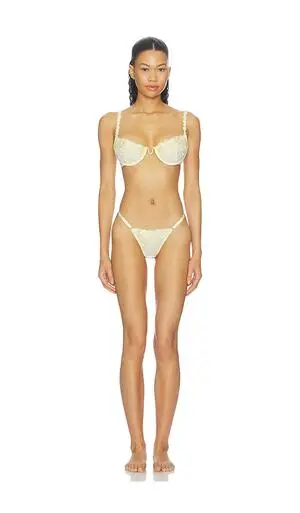 KAT THE LABEL Amelia Thong In Yellow
