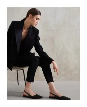 Brunello Cucinelli Monili Chain Pointed Toe Ballerina Flats