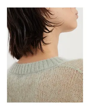 Brunello Cucinelli Crew Neck Open-knit Jumper With Jewelry Detail
