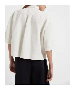 Brunello Cucinelli Short Sleeved Cropped Shirt